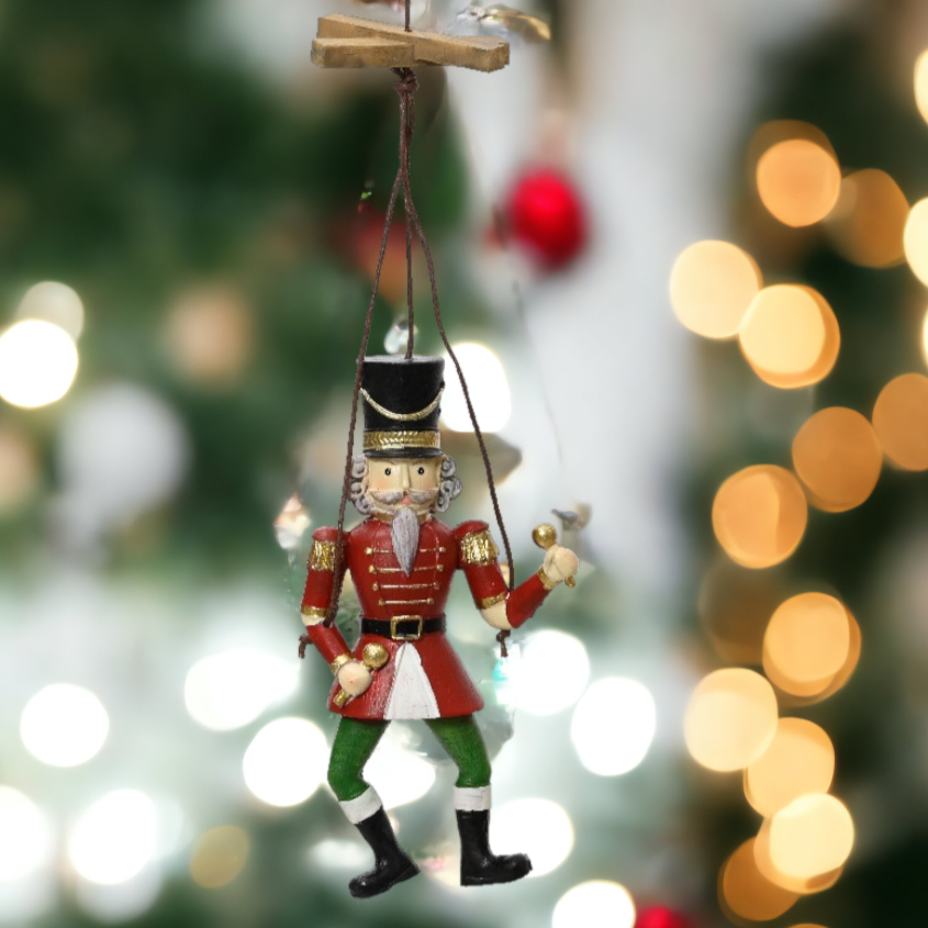 Hanging Puppet Style Nutcracker Christmas Decoration 10cm – Love ...